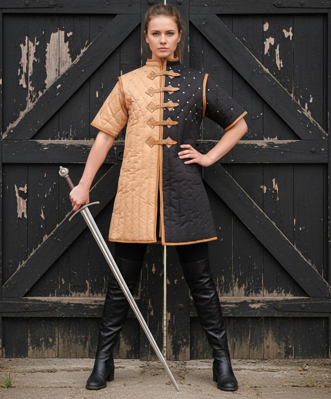 Half Sleeve Gambeson – Twin Color Medieval Costume Armor - Etsy