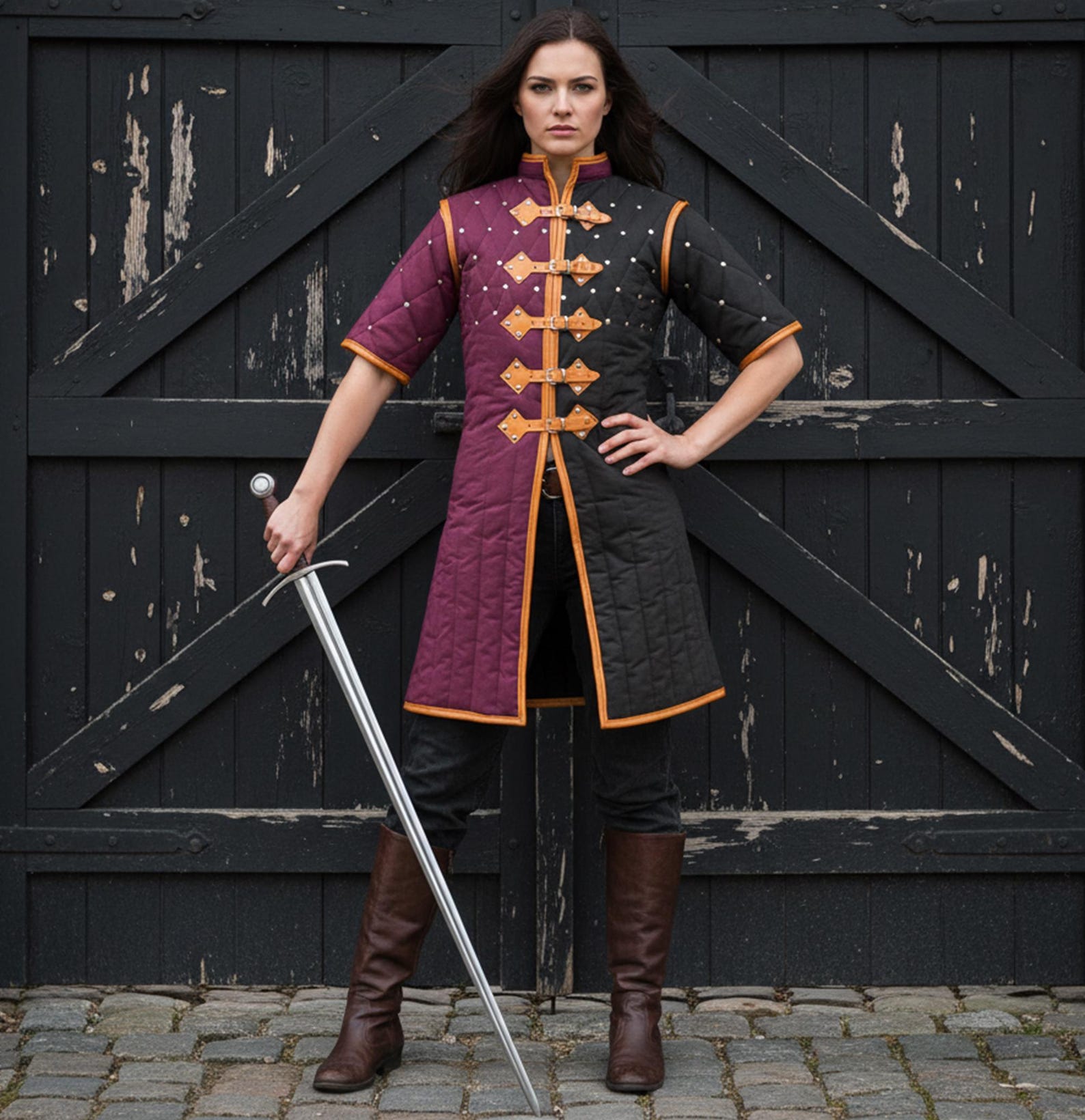 Half Sleeve Gambeson – Twin Color Medieval Costume Armor - Etsy