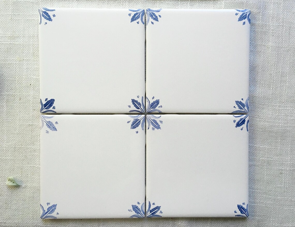 Wheat Corner Hand-painted Delft Tile: Antique Style Floral Art (1) 4x4 ...