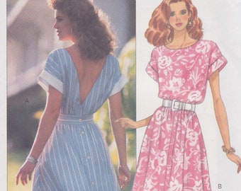 Vintage Low Back Dress Pattern - Etsy