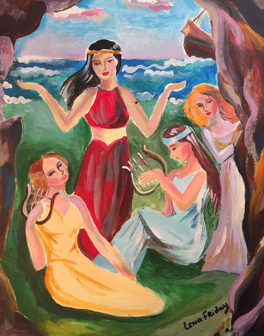 Greek Goddess Art Print,greek Mythology Print,four Muses Art Print ...