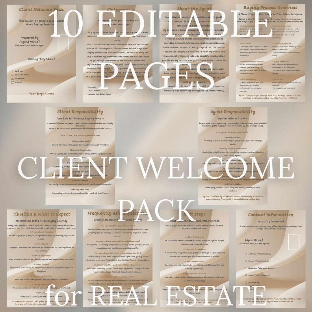 Real Estate Client Welcome Pack Canva Template Editable Buyer Guide for ...
