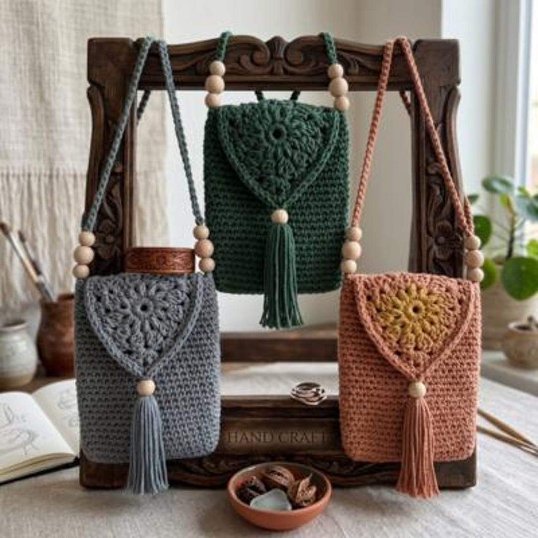 Crochet Phone Bag Pattern | Flower Flap Pouch (PDF Pattern) - Etsy