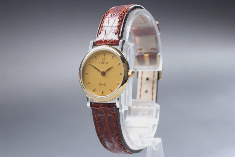 Vintage 1995 Omega De Ville Gold Dial Quartz Cal.1471 Ref.595.1111 ...
