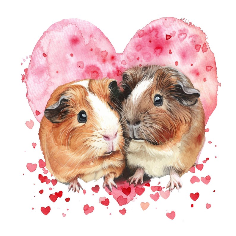 Guinea Pig Valentine’s Day PNG Bundle for Cute Love and Sublimation ...
