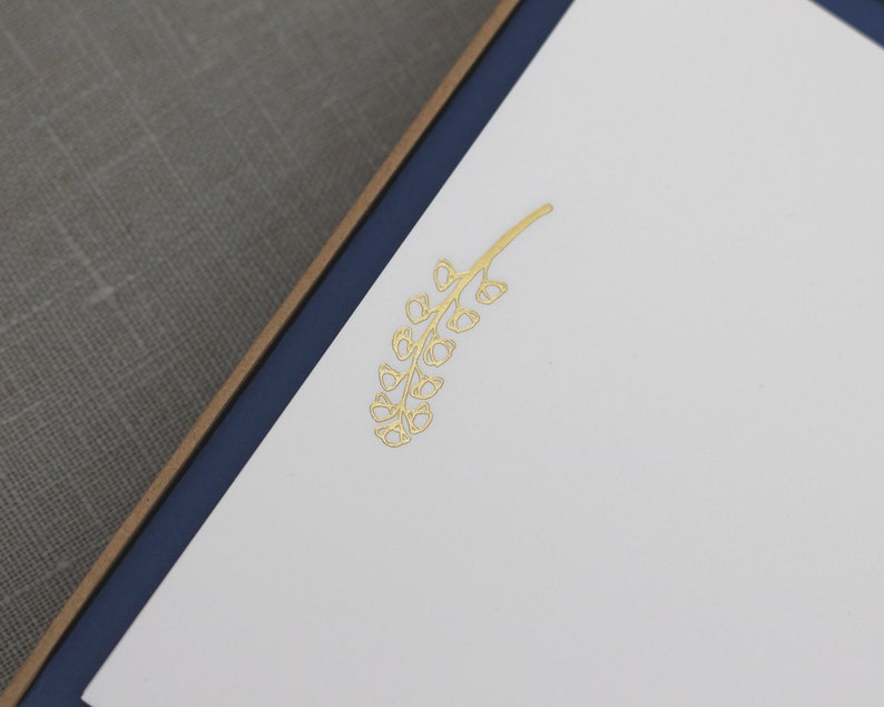 Gold Foil Writing Paper Set Gingko Branch Motif - Etsy