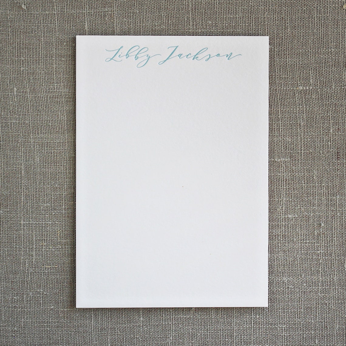 Personalized Letterpress Calligraphy Note Cards Custom - Etsy