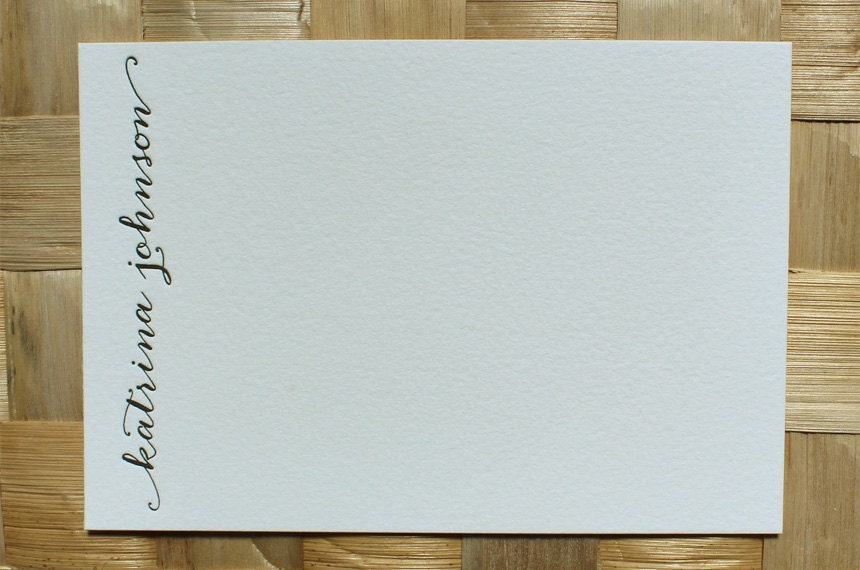 Personalized Letterpress Calligraphy Note Cards Custom - Etsy