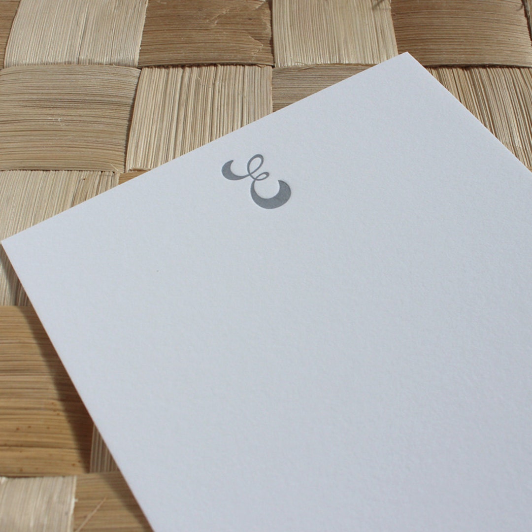 Custom Letterpress Monogram Note Cards - Etsy