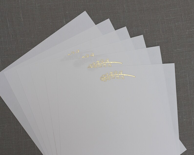 Gold Foil Writing Paper Set Gingko Branch Motif - Etsy