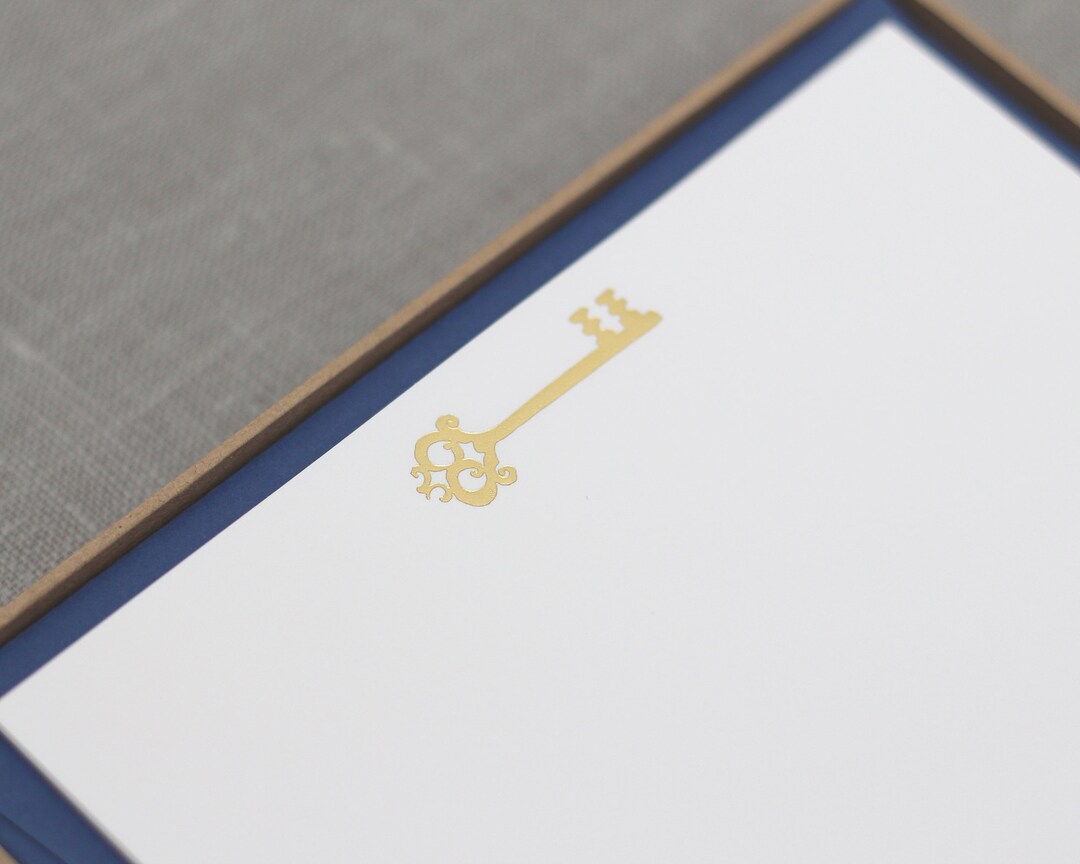 Gold Foil Writing Paper Set Key Motif - Etsy
