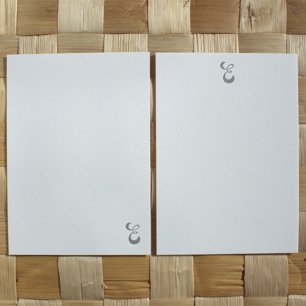 Custom Letterpress Monogram Note Cards - Etsy