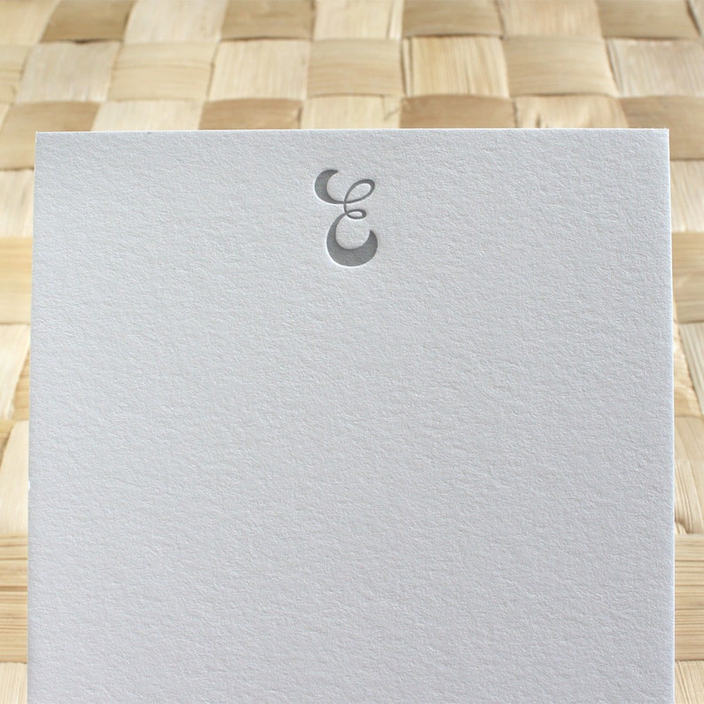 Custom Letterpress Monogram Note Cards - Etsy