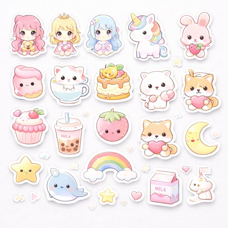 Printable Kawaii Planner Stickers Bundle – 1100+ Pastel Chibi Animals ...