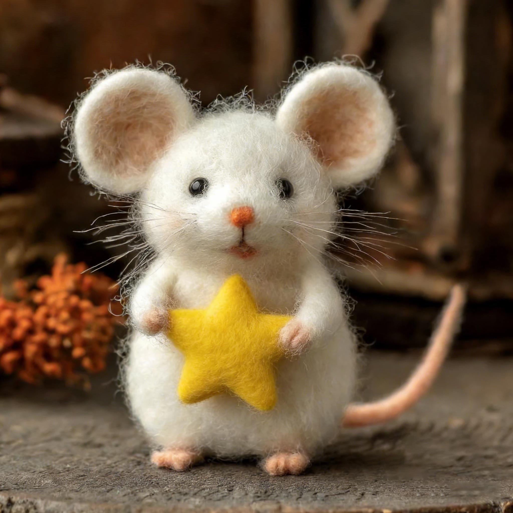 Handmade Felt Mouse Christmas Ornament Elf Animal Decor, Valentine's ...