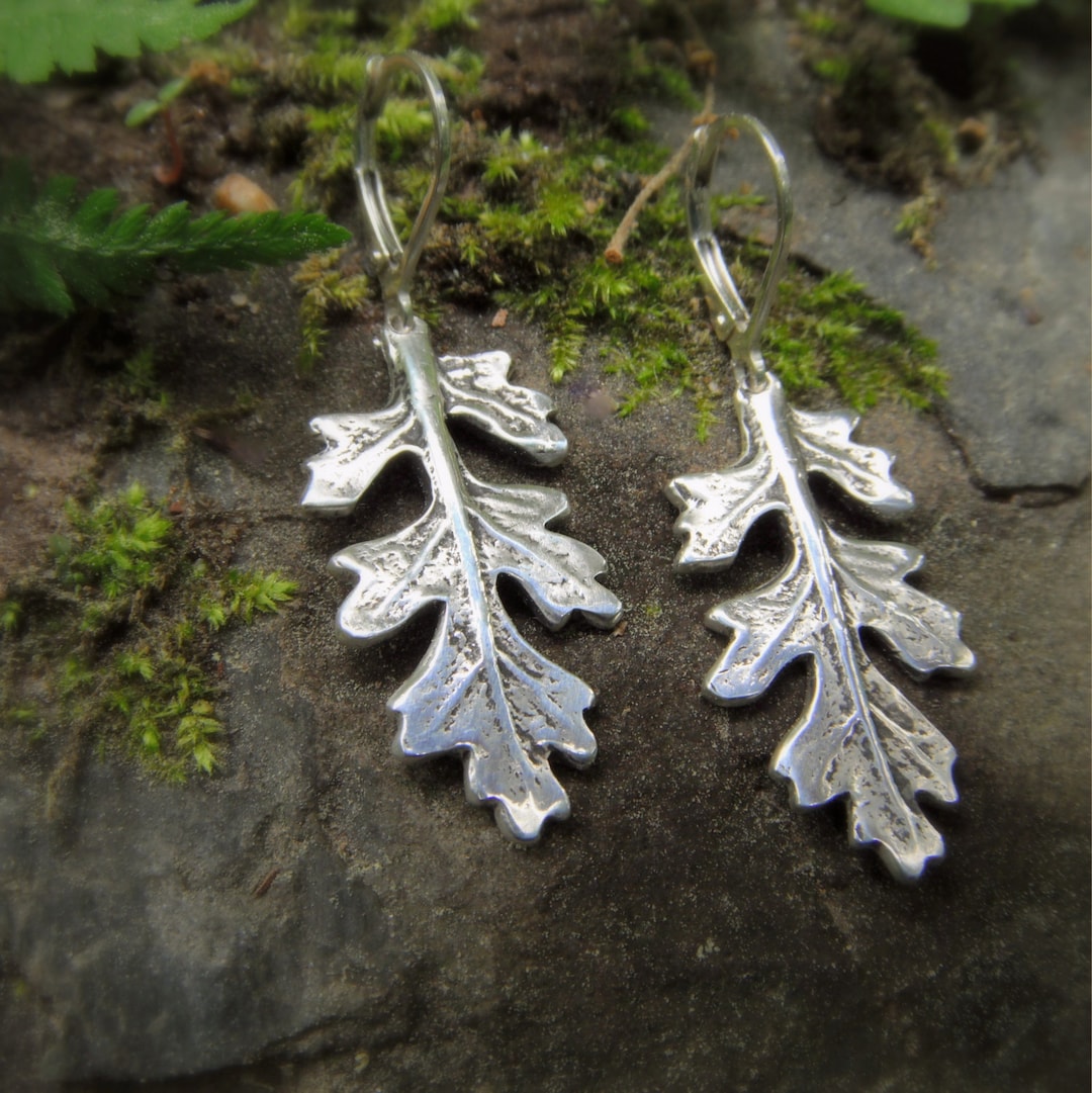 Botanical Leaf Earrings, Woodland Jewelery, Real Leaf Earrings, Artisan ...