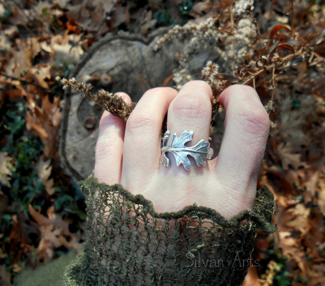 Oak Leaf Ring, Woodland Leaf Ring, Real Leaf Ring, Elven Leaf Ring ...