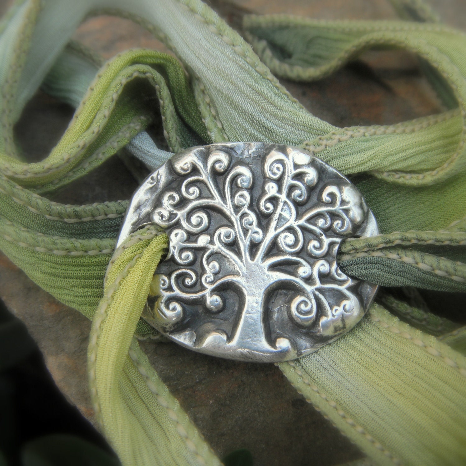 Tree of Life Bracelet Elven Jewelry Elven Forest Silk Wrap - Etsy