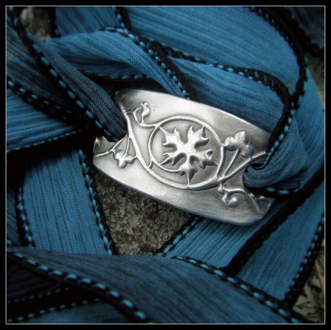 Medieval Wrap Bracelet Vine Silver & Silk Wrap Bracelet - Etsy