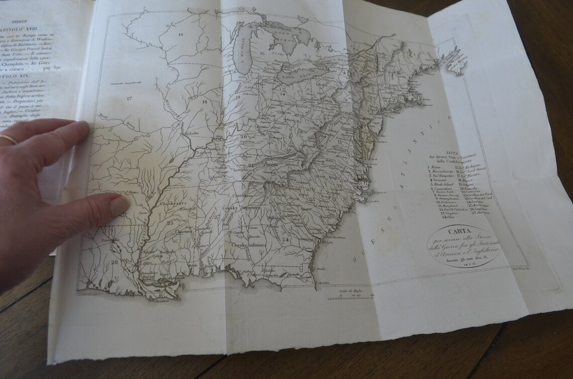 1821 Vellum Book, Italian -- History of the Late War Between the United ...
