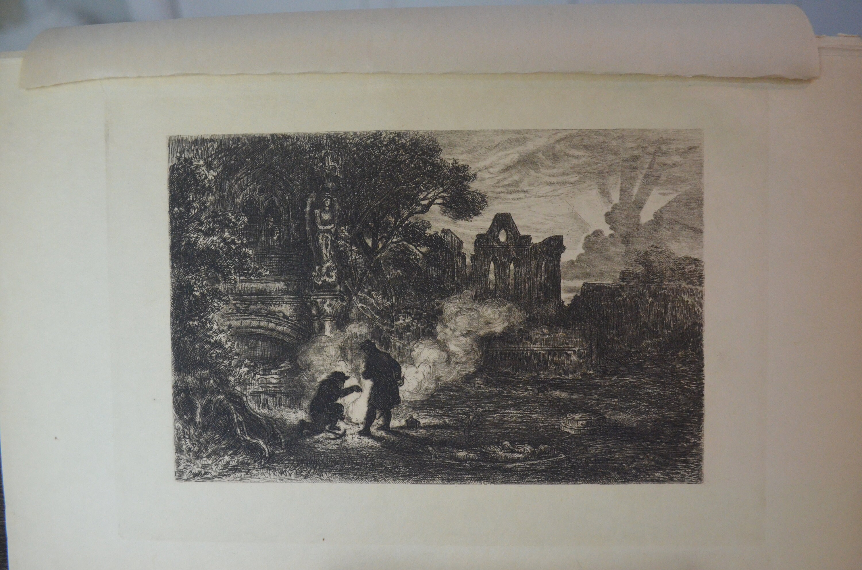 1893, Seven Antique Etchings, From Unbound Book, the Antiquary, Vol 1 ...