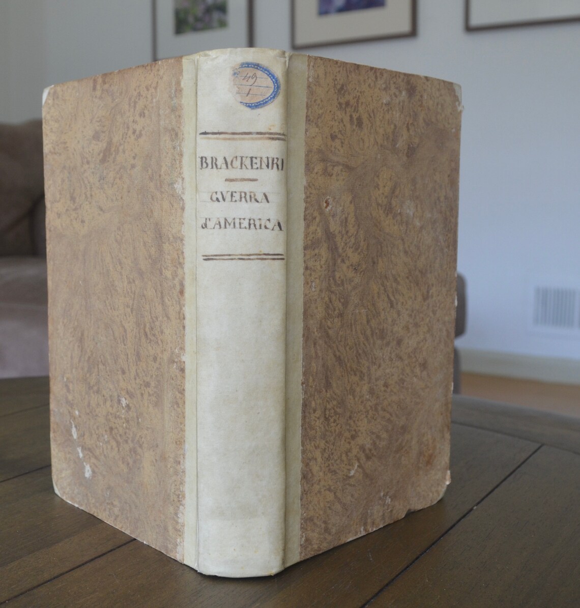 1821 Vellum Book, Italian -- History of the Late War Between the United ...