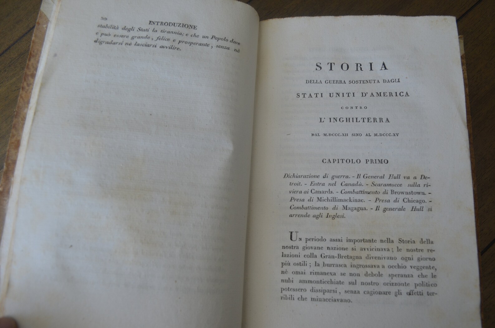 1821 Vellum Book, Italian -- History of the Late War Between the United ...