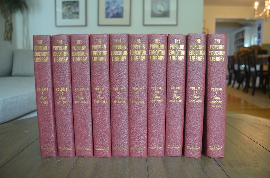 Vintage Reference Series, the Popular Educator Library, 10 Volumes ...
