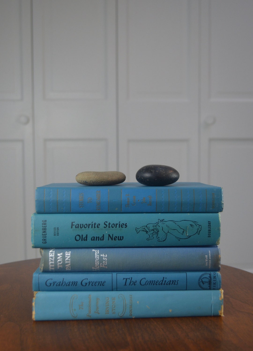 Bright Blue Book Bundle, Five Vintage Books, Literature. Book Decor ...