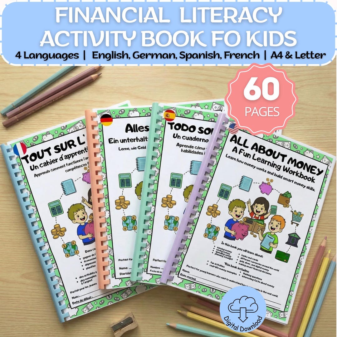 Money Workbook for Kids Printable PDF | 60 Pages Financial Literacy ...