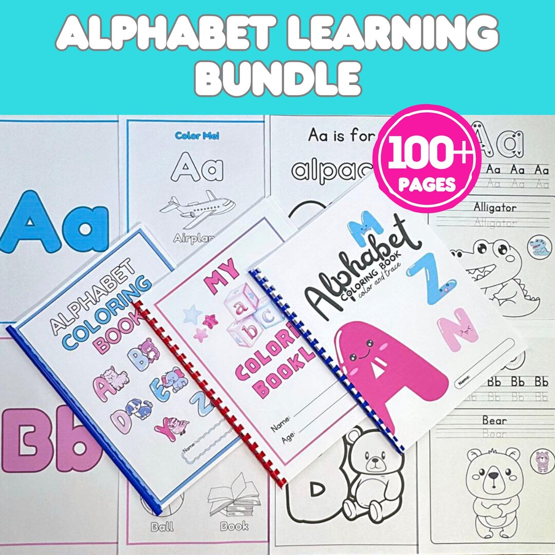 Alphabet Tracing Coloring Workbook, Preschool Learning (A-Z) (digital ...
