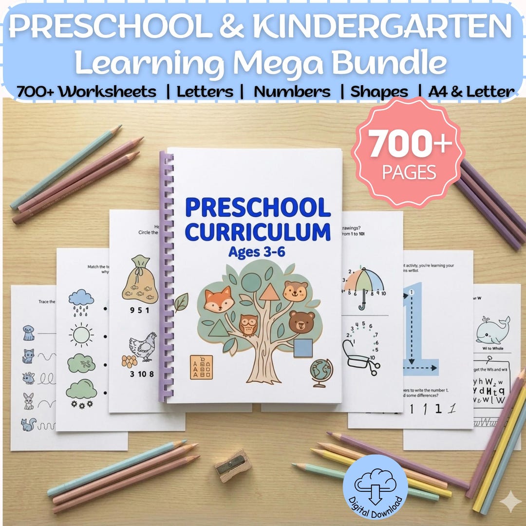 Preschool Homeschool Mega Bundle 700+ Pages | Letters Numbers ...