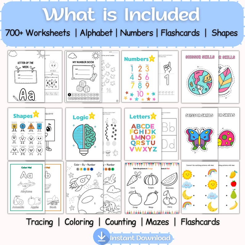 Preschool Homeschool Mega Bundle 700+ Pages | Letters Numbers ...