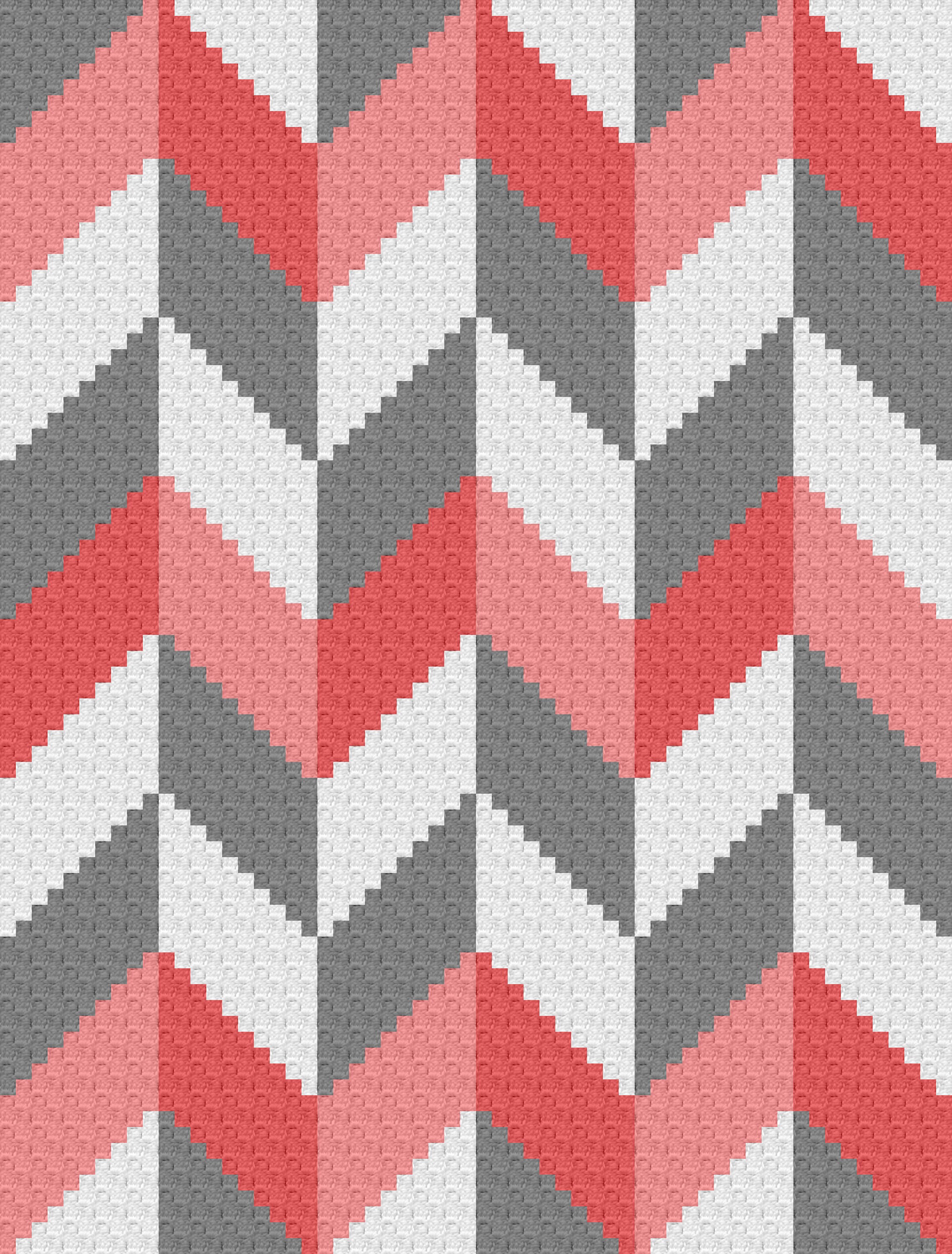 Checkered Chevron C2C Blanket Corner to Corner Graphghan - Etsy
