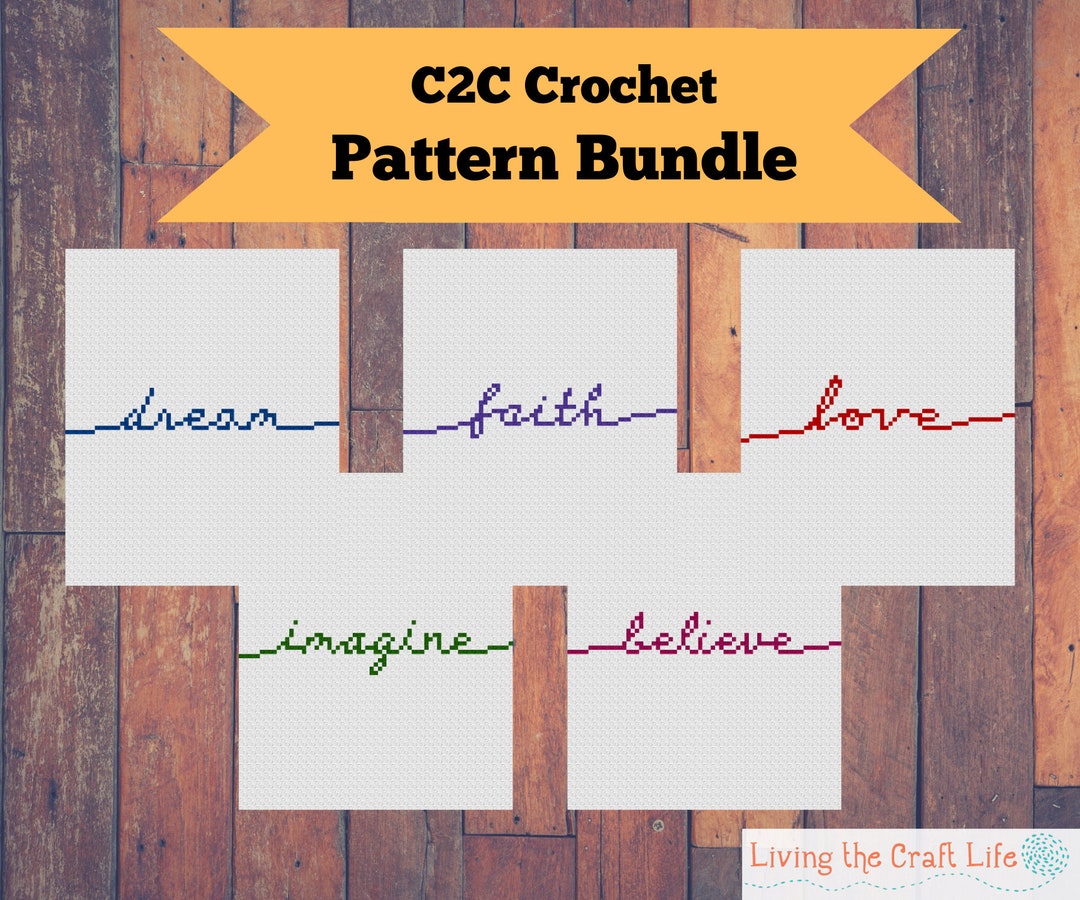 PATTERN BUNDLE - Calligraphy Words C2C Blankets - Corner to Corner ...