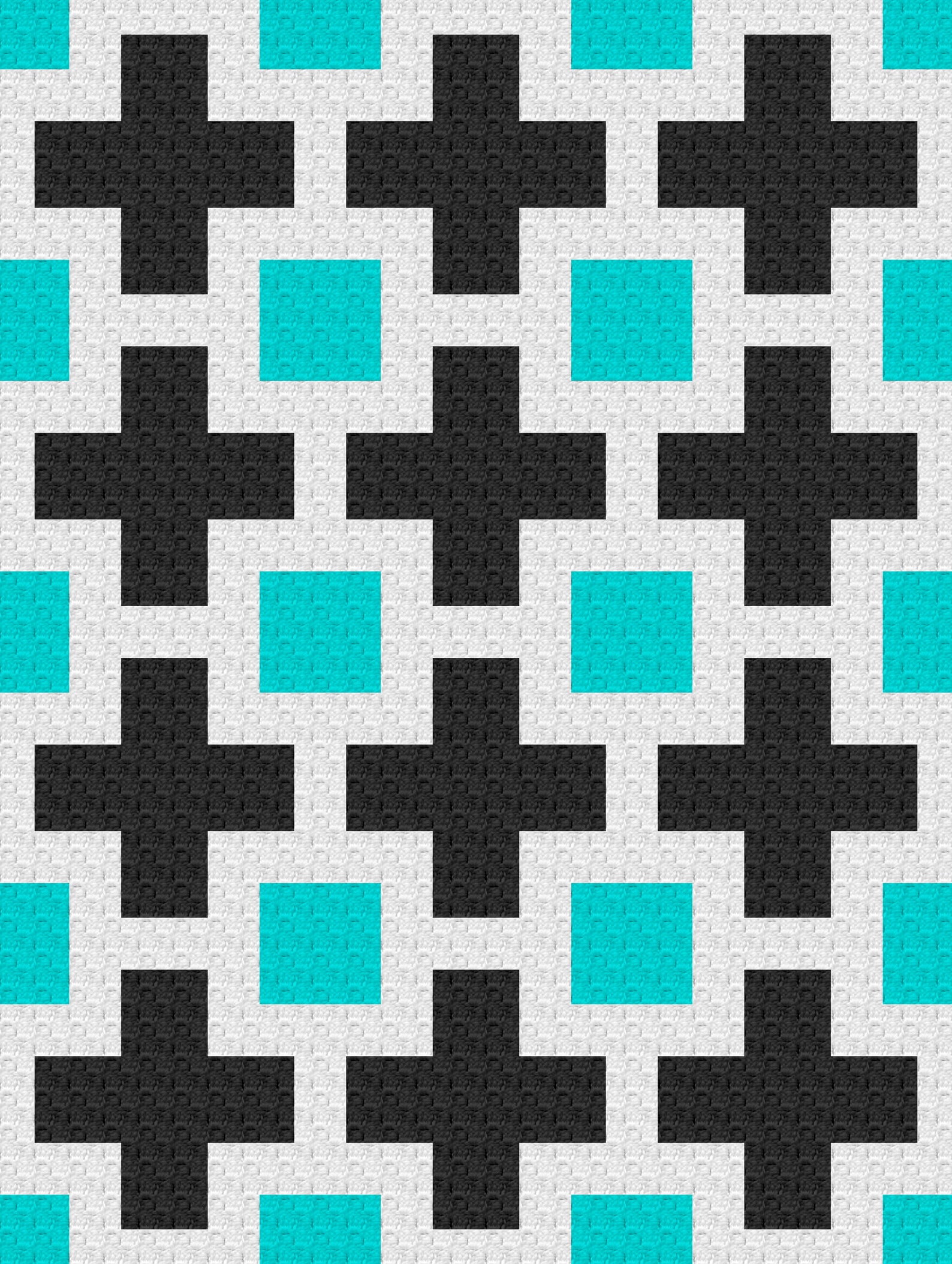 Swiss Cross Block C2C Blanket Corner to Corner Graphghan | Etsy