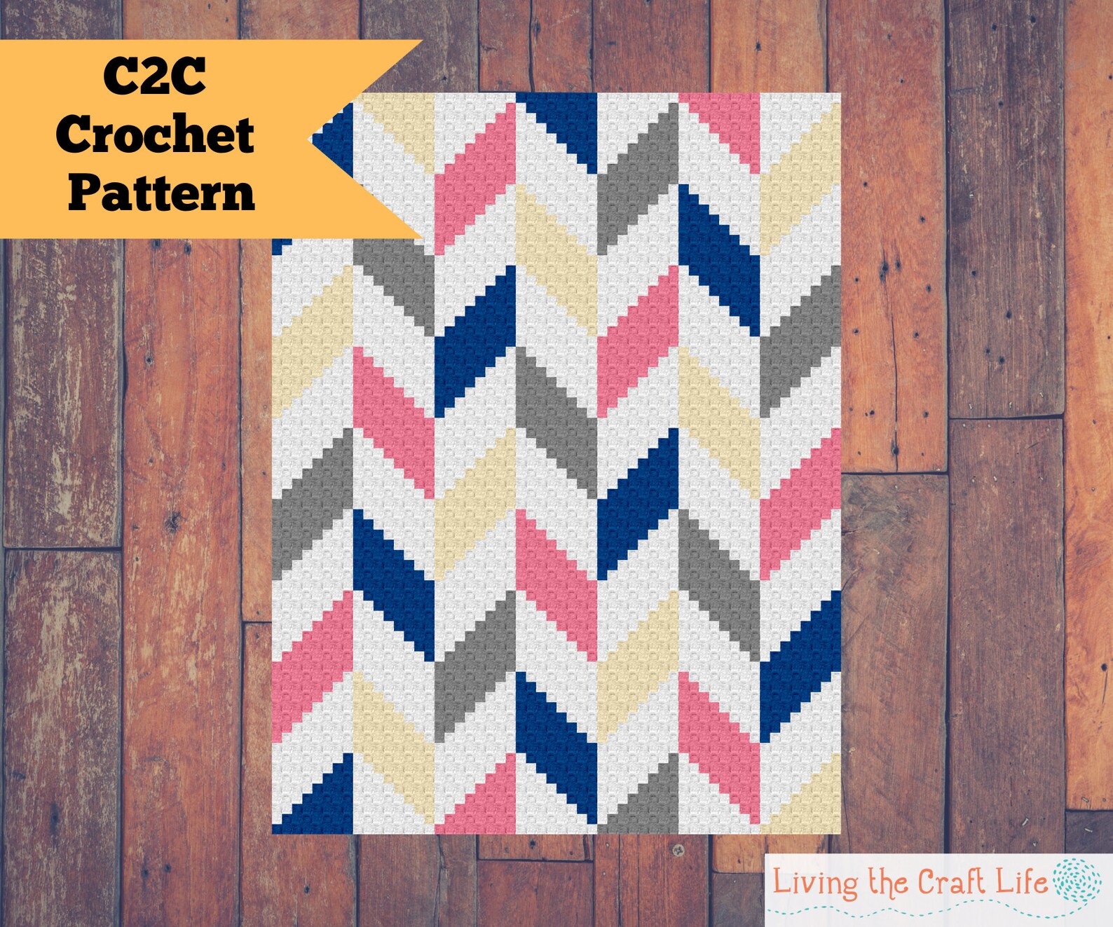 Herringbone 4 C2C Blanket Corner to Corner Graphghan - Etsy