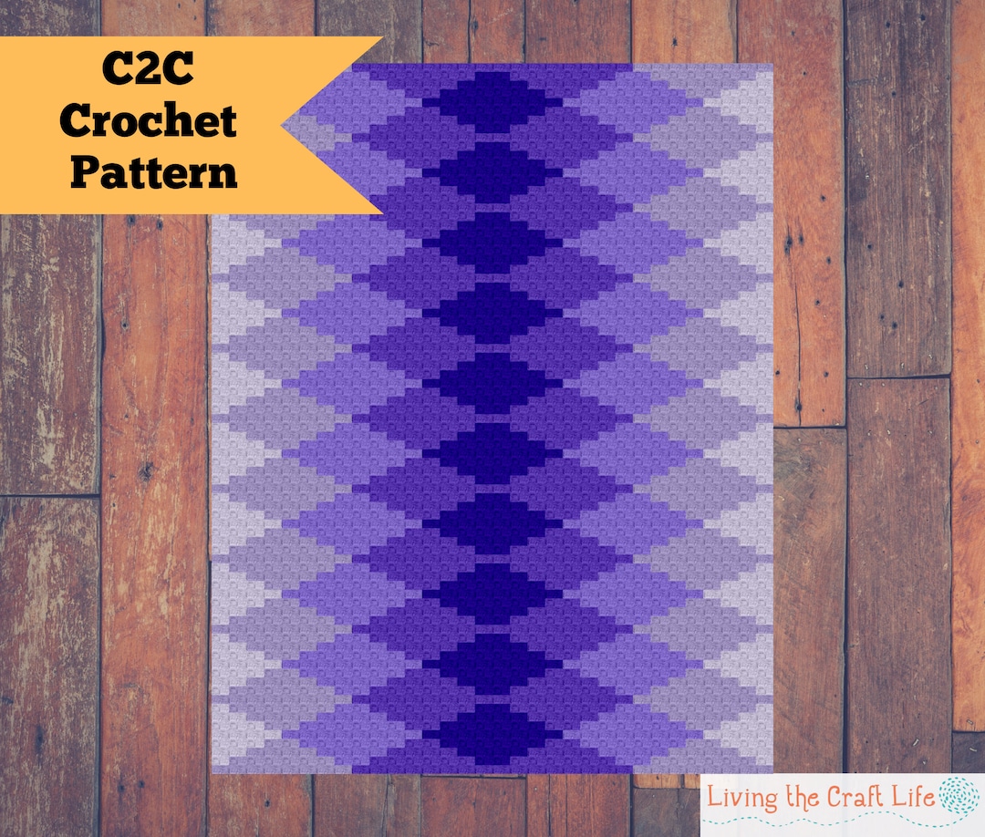 Diamond Ripple C2C Blanket - Corner to Corner - Graphghan - Written ...