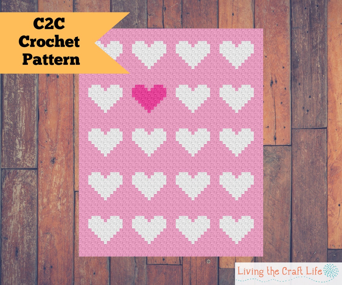 The One Heart C2C Blanket - Corner to Corner - Graphghan - Written ...