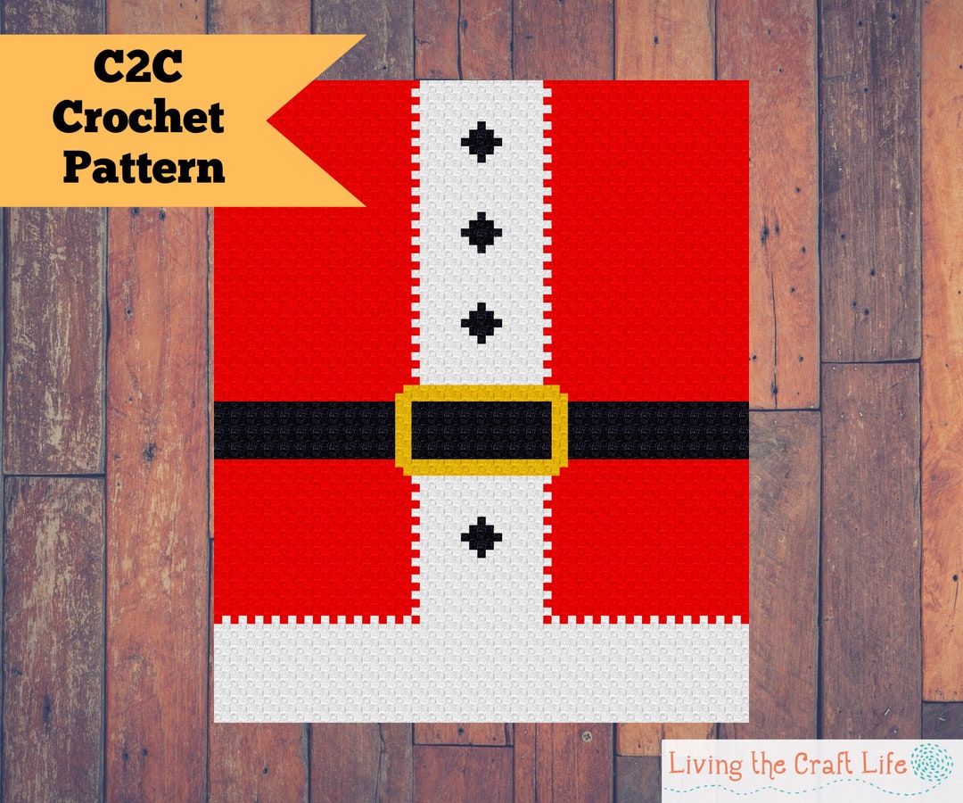 Santa Suit C2C Blanket - Corner to Corner - Graphghan - Written Crochet ...