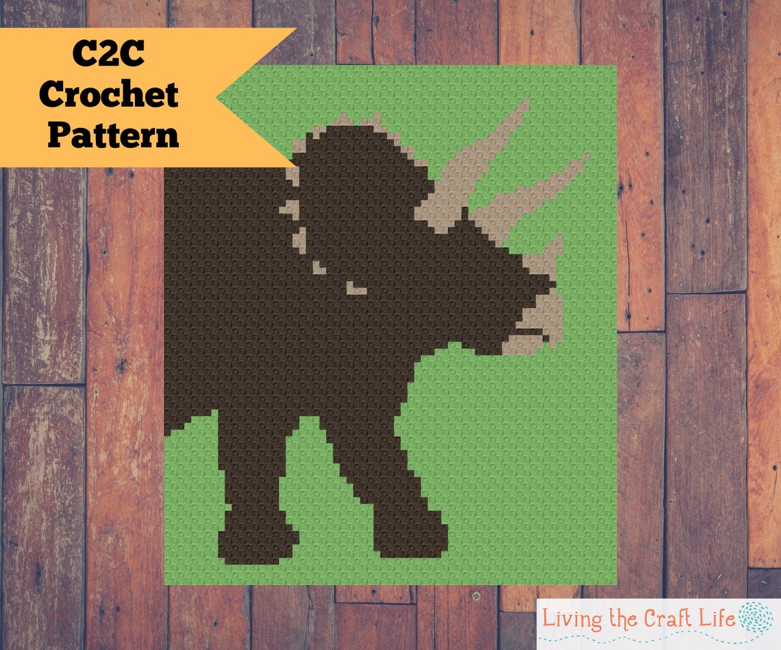 PATTERN BUNDLE - Dinosaur C2C Blankets - Corner to Corner - Graphghan ...