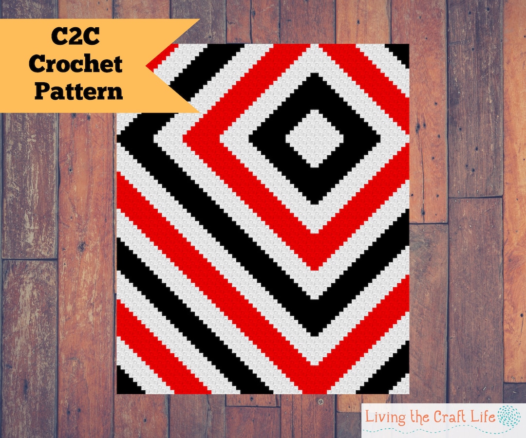 Boxy Stripes C2C Blanket - Corner to Corner - Graphghan - Written ...