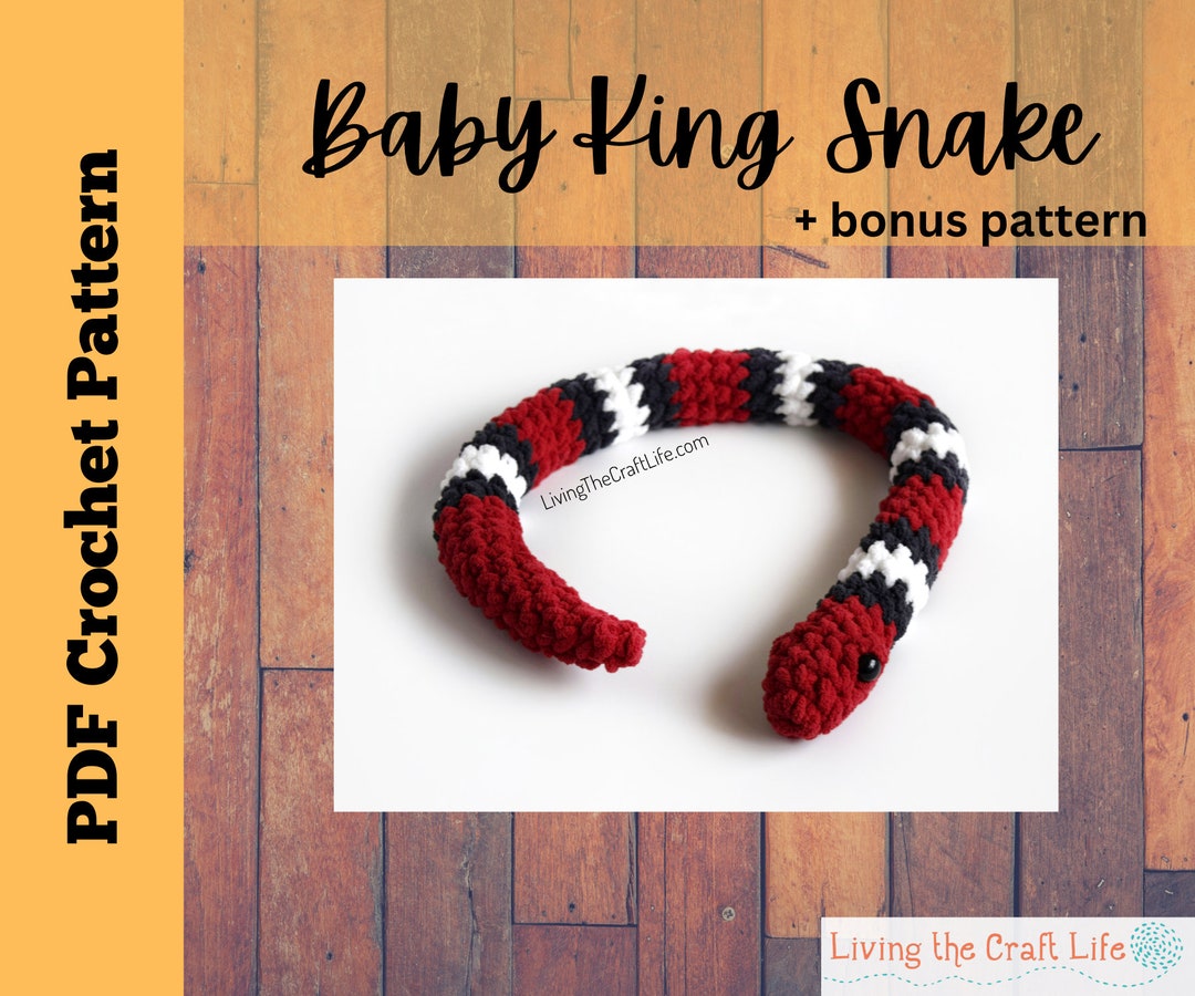 Baby King Snake - Baby Coral Snake - Blanket Yarn - Crochet Pattern ...