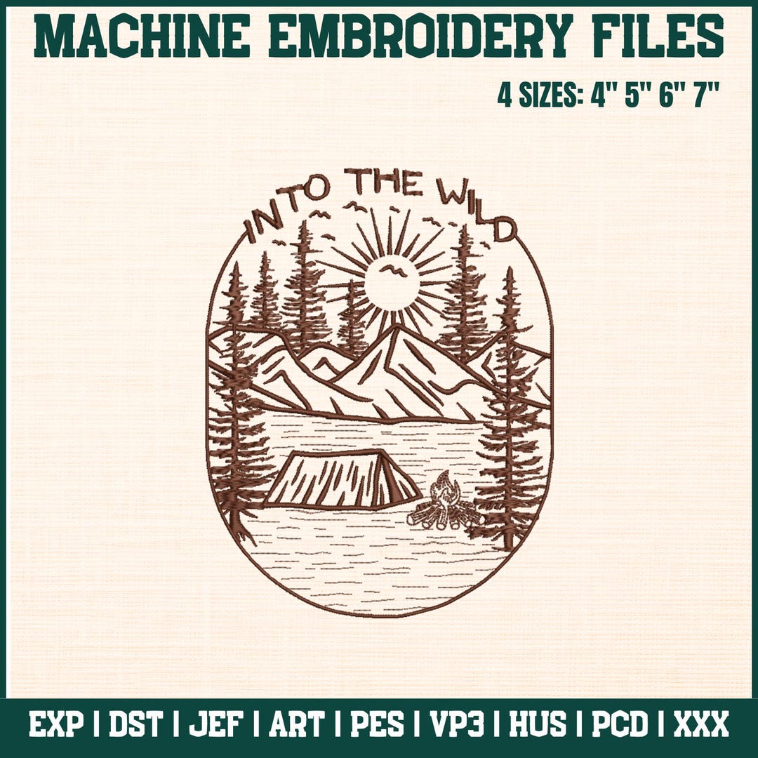 Into the Wild Embroidery Design, Nature Pattern Digital Files, Instant ...