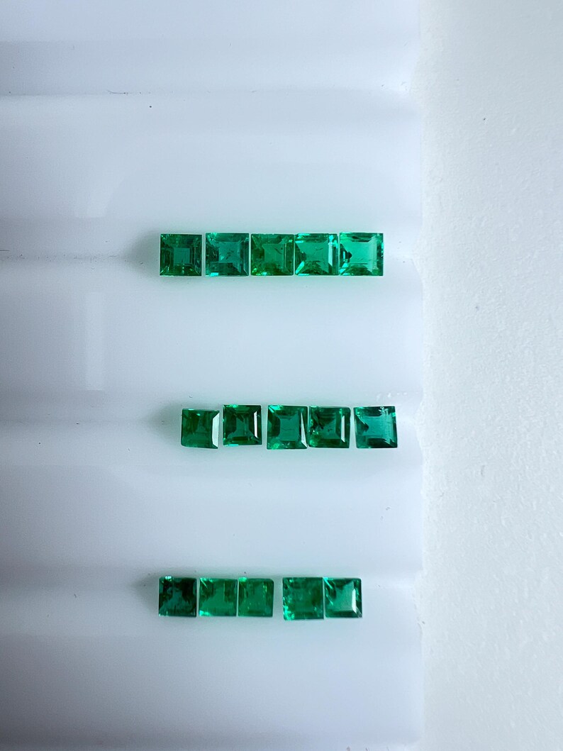 Natural Zambian Emerald Square Cut Gemstones | 200 Pieces, 16 CTS Total ...