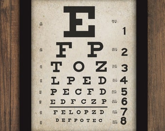 Eye Chart Print - Etsy