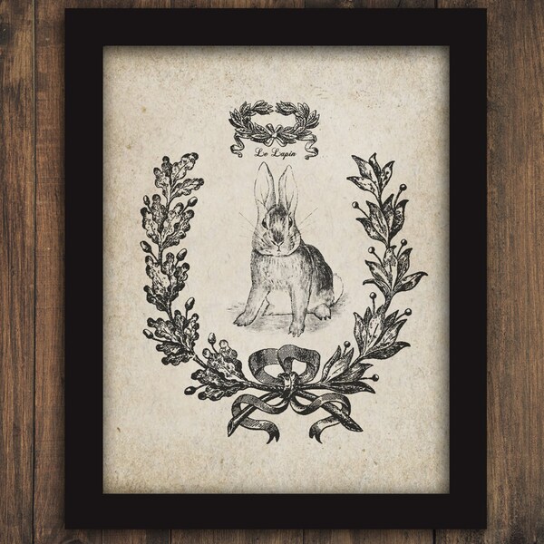 French Rabbit Printable - Etsy