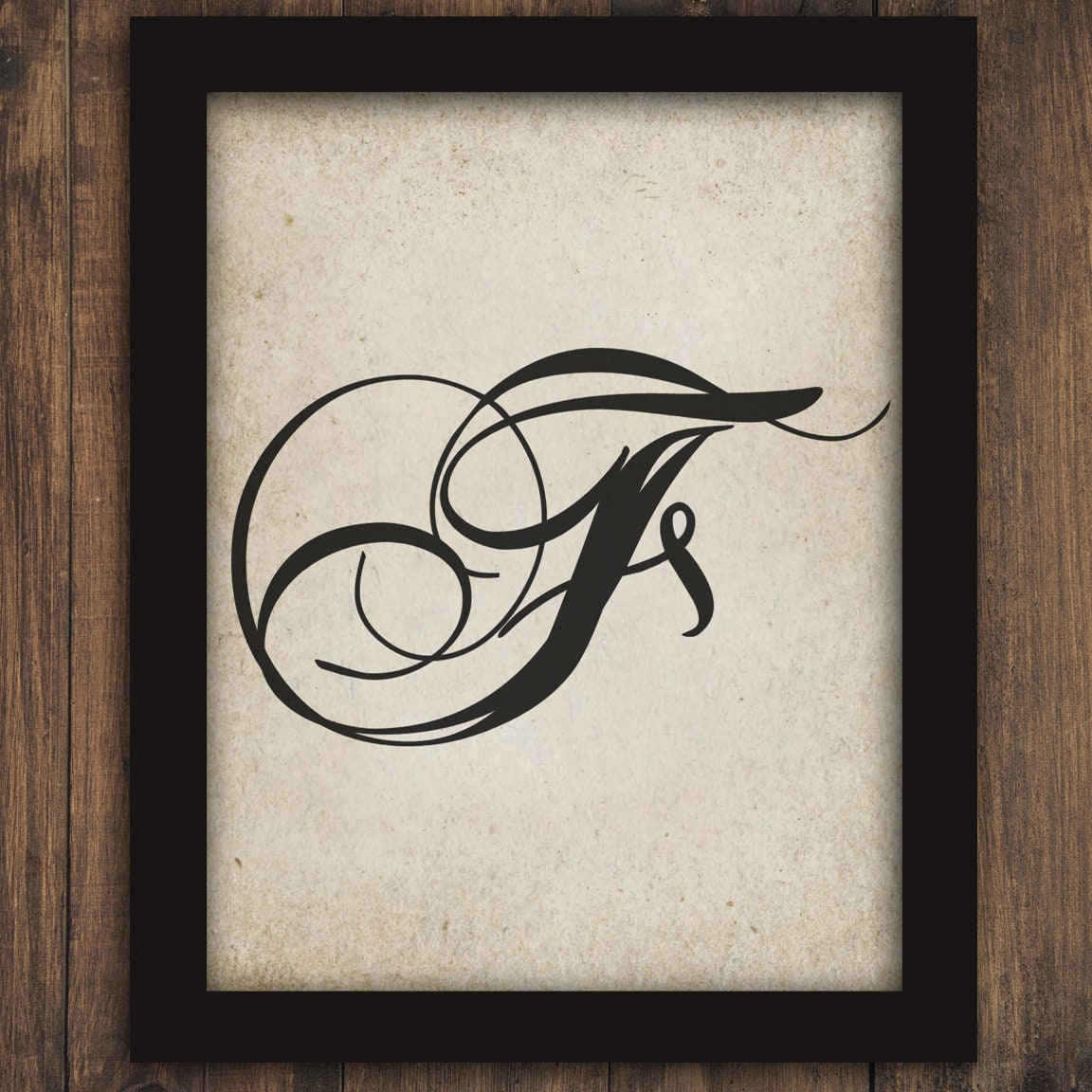 MONOGRAM Fancy Calligraphy Letter or Initial F Text Typography | Etsy