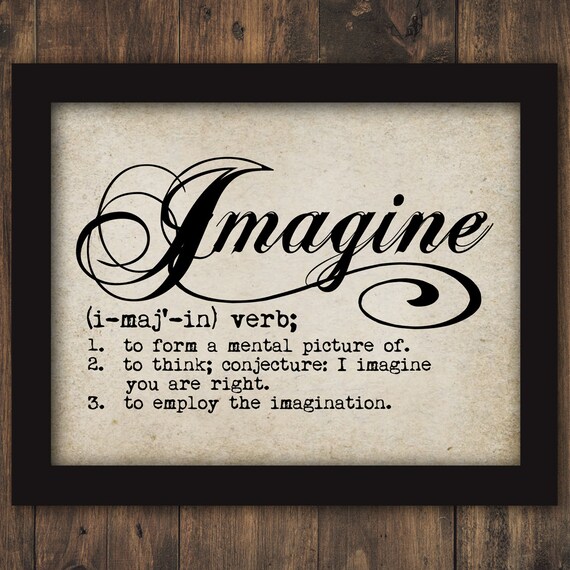 Definition IMAGINE Word Text Typography INSTANT DOWNLOAD Etsy