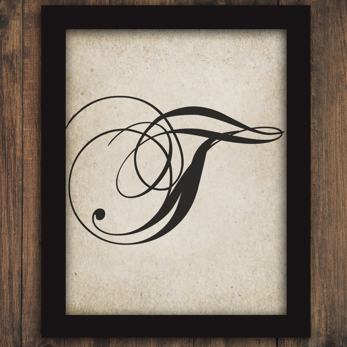 MONOGRAM Fancy Calligraphy Letter or Initial T Text Typography - Etsy